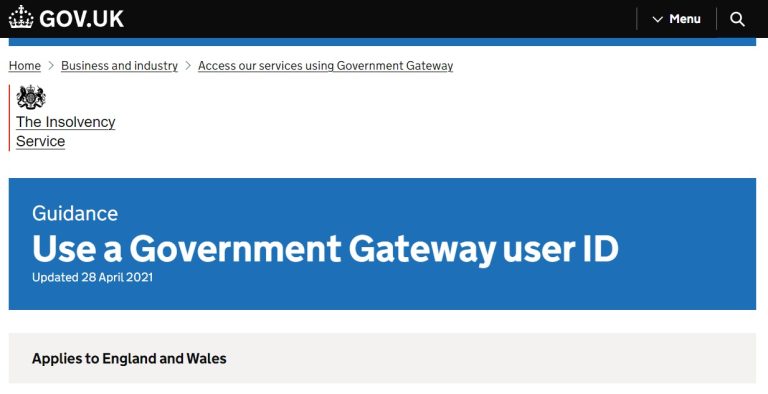 How do I Find my Government Gateway User Id and Password?